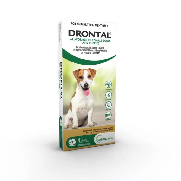 Drontal Tablets Small Dogs & Puppies 4 Pack - Clermont Agencies